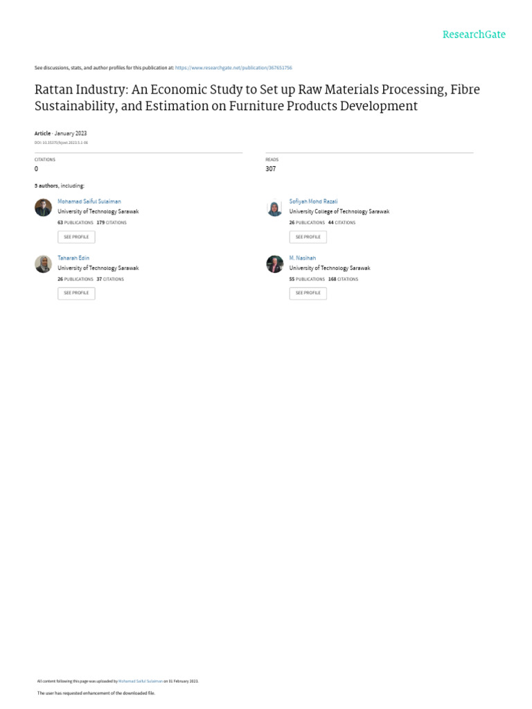 Rattan Processing Sustainability | PDF | Cost | Net Income