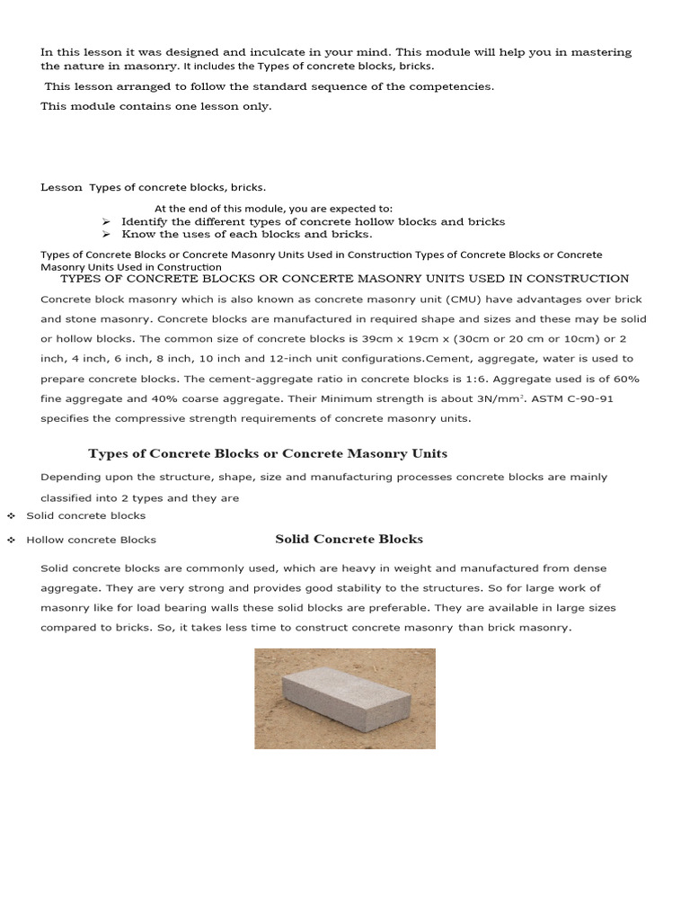 Masonry 9 Module For Blocks | PDF | Brick | Masonry