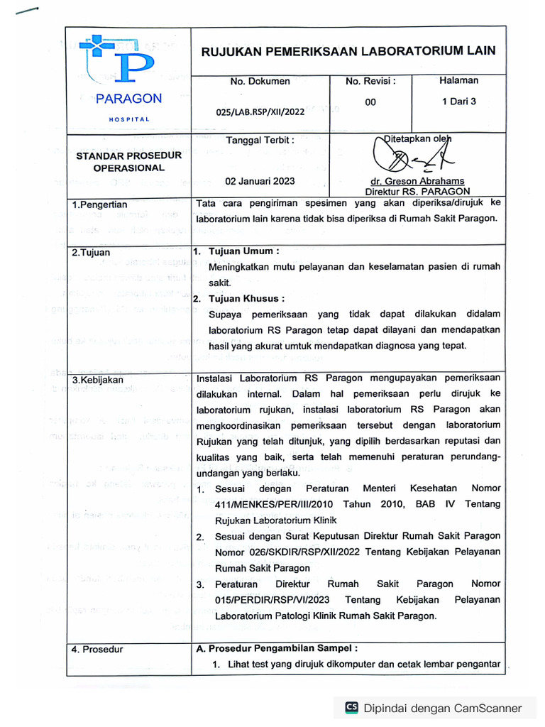 Rujukan Pemeriksaan Lab Lain | PDF