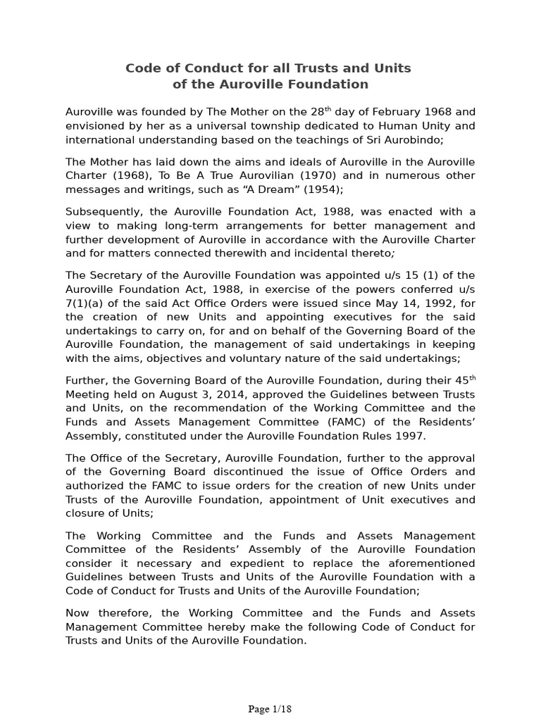 G-Code of Conduct-2017 | PDF | Expense | Trust Law