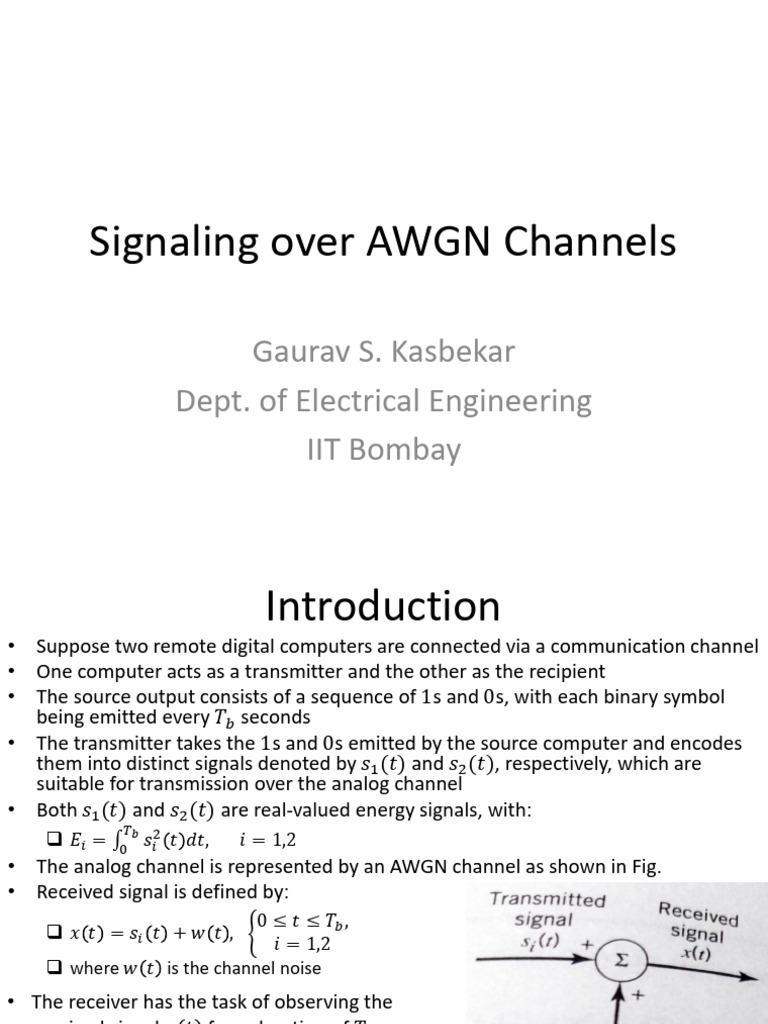Signaling Over AWGN Channels Oct 9-10-16 17 | PDF | Euclidean Vector ...