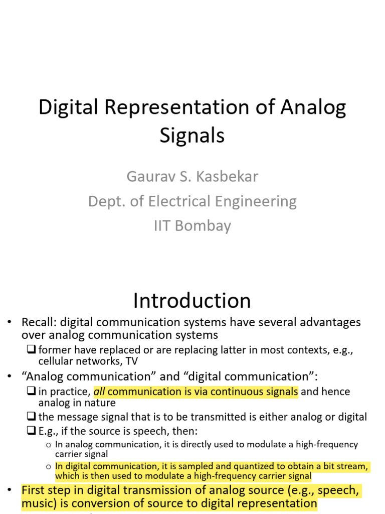 Digital Representation Sept 4-5-11 12 | PDF | Sampling (Signal ...