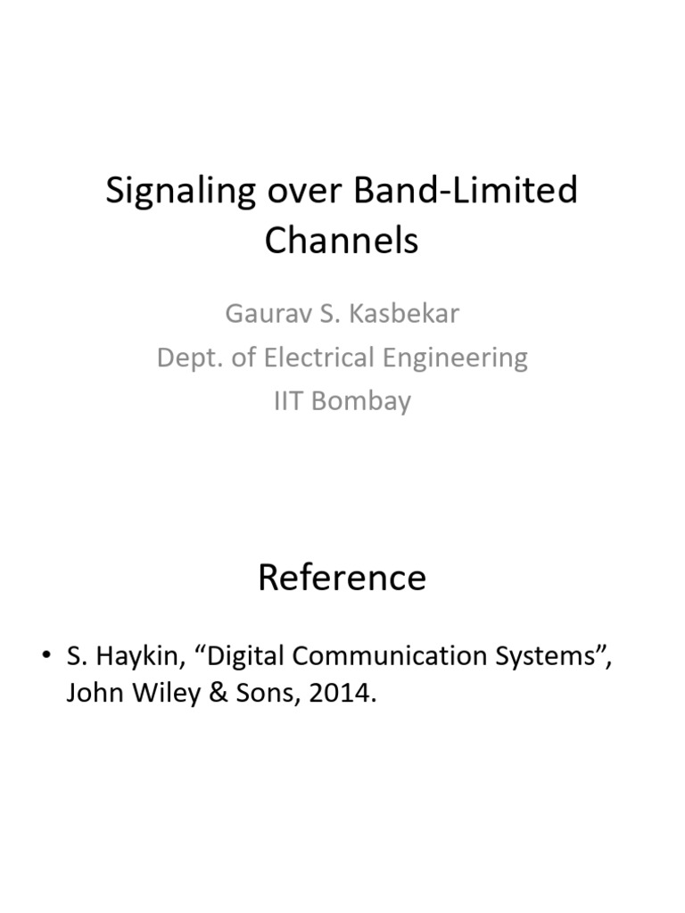 Signaling Over Bandlimited Channels Oct 30 Nov 2 6 | PDF | Bandwidth (Signal Processing ...