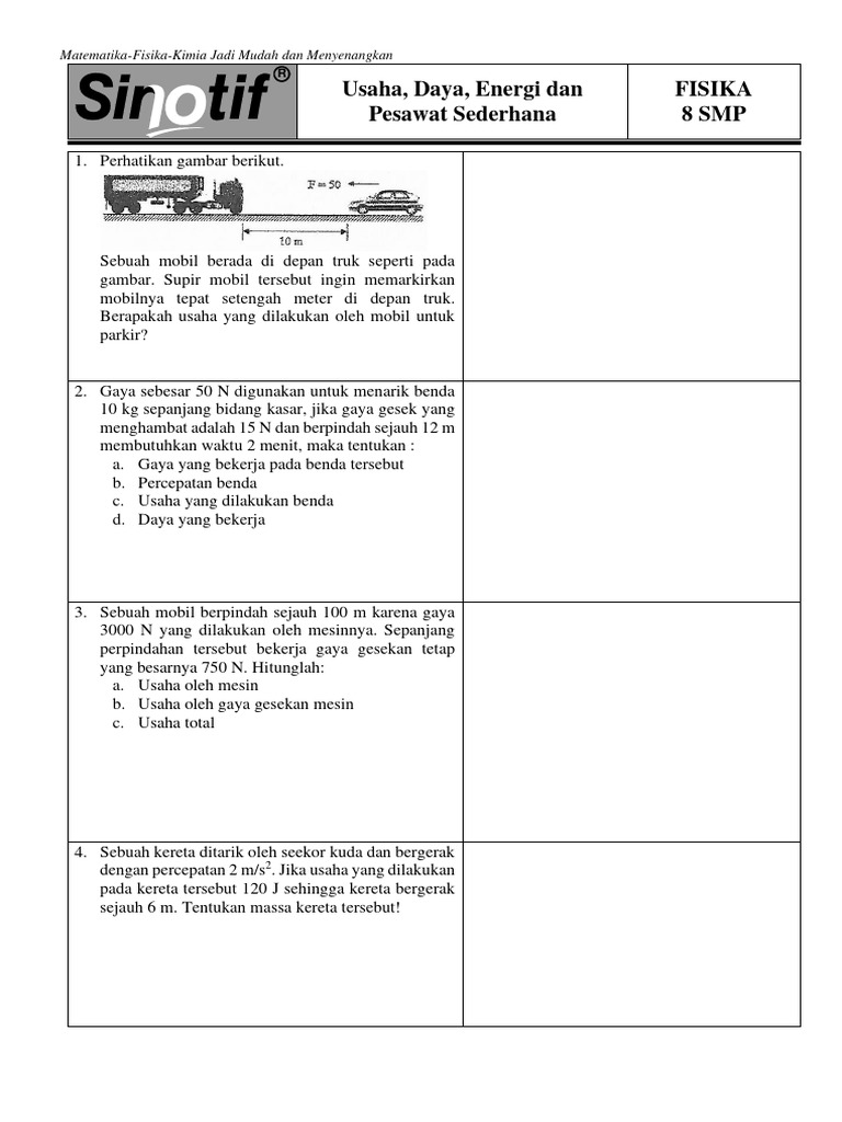 Lat 3 Usaha, Energi Dan Pesawat Sederhana | PDF