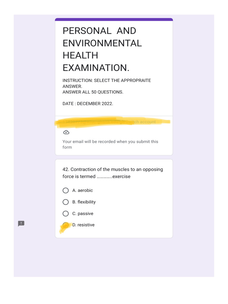 Personal and Environmental Health Examination. | PDF | Hygiene | Waste ...