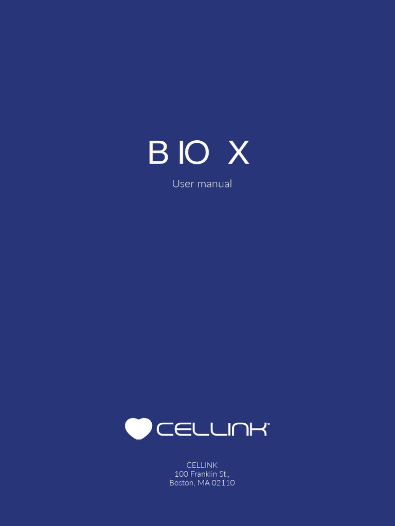 BIO X User Manual for Bioprinting | PDF | Physical Sciences