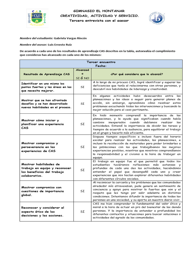Tercera Entrevista Con El Asesor | PDF | Creatividad | Pensamiento