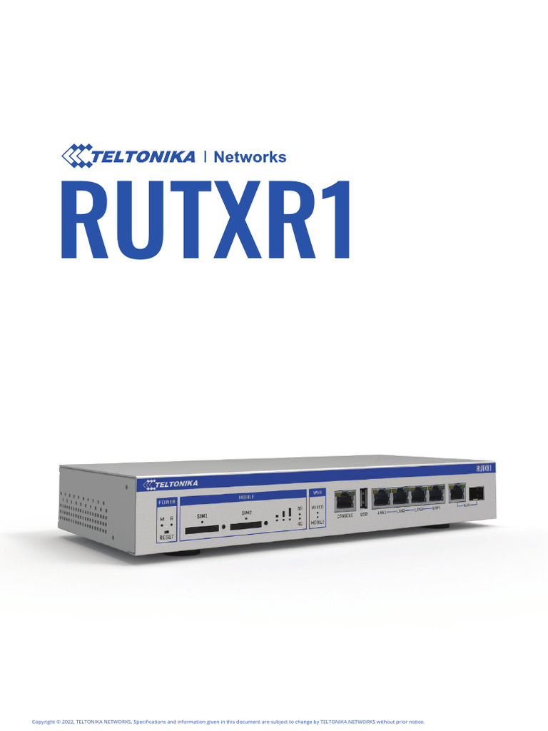 Rutxr1 Datasheet v16 | PDF | Port (Computer Networking) | Computer Network
