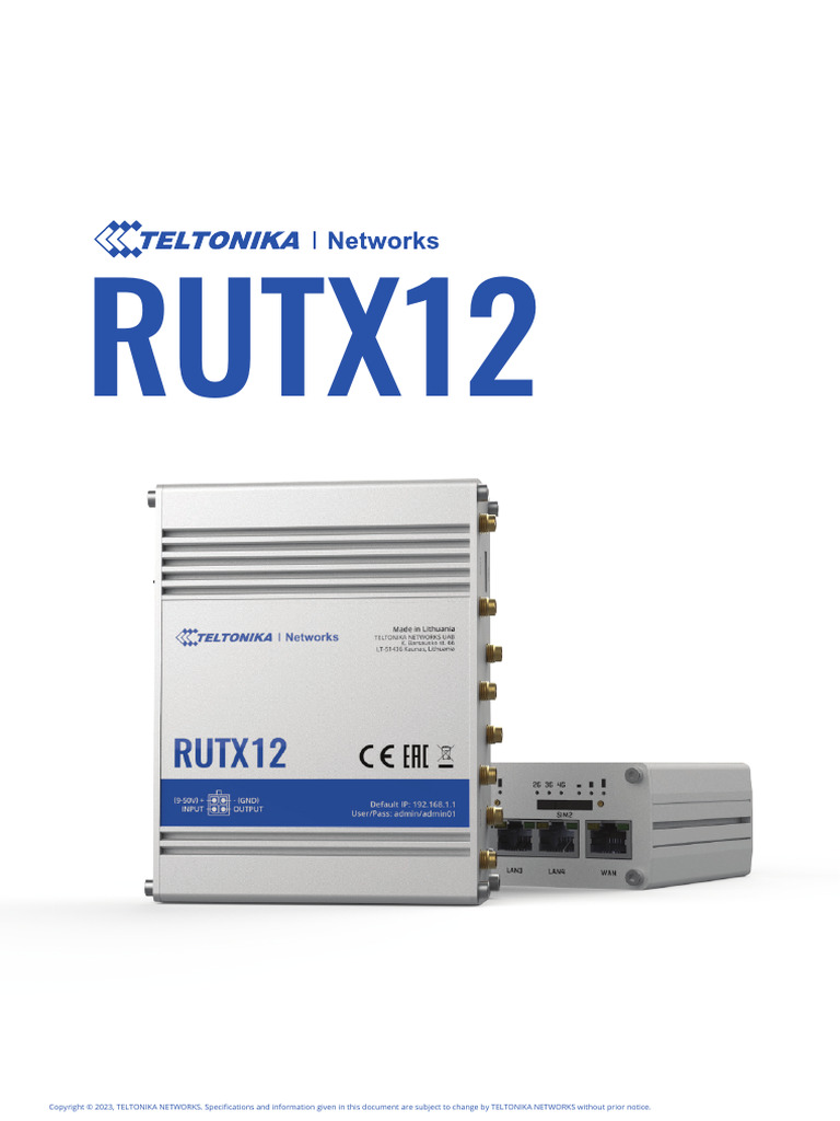 Rutx12 Datasheet 2023 v10 | PDF | Port (Computer Networking) | Computer ...