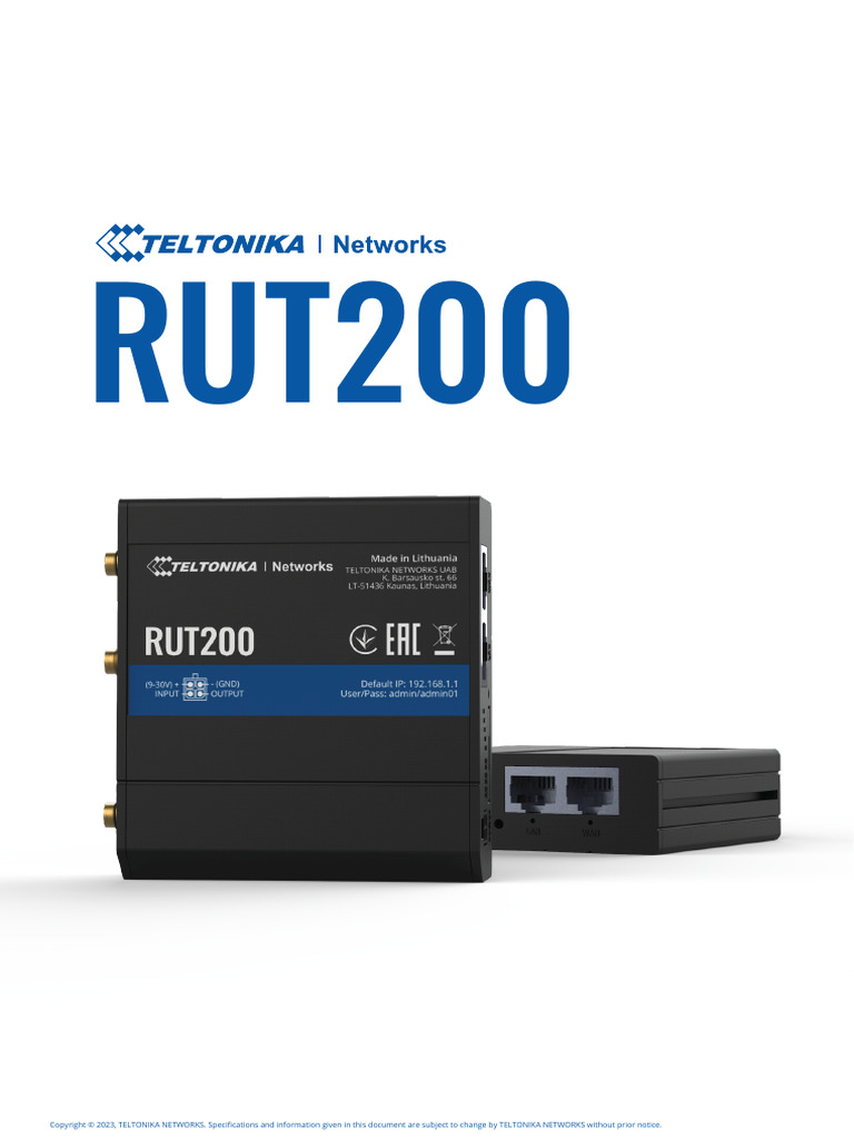 Rut200 Datasheet v14 | PDF | Virtual Private Network | Port (Computer ...