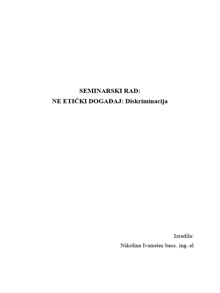 SEMINARSKI RAD-Nikolina Ivanušec - Etika Struke | PDF