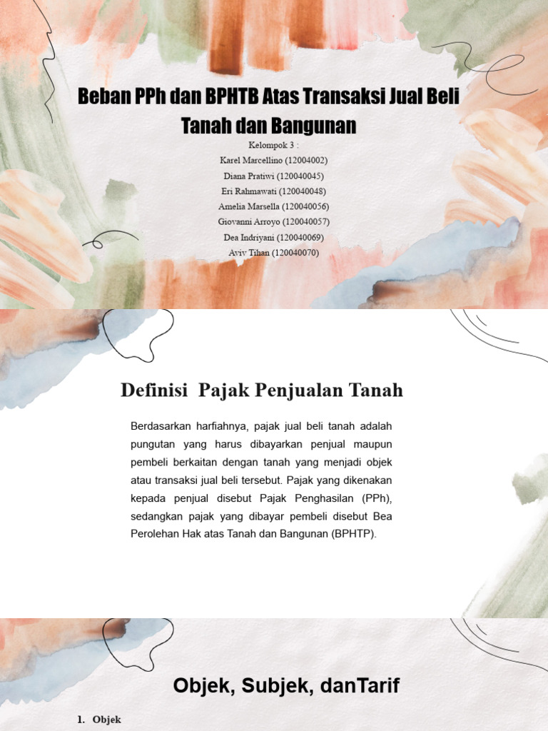 Kelompok 3 - PPT Beban PPH Dan BPHTB | PDF