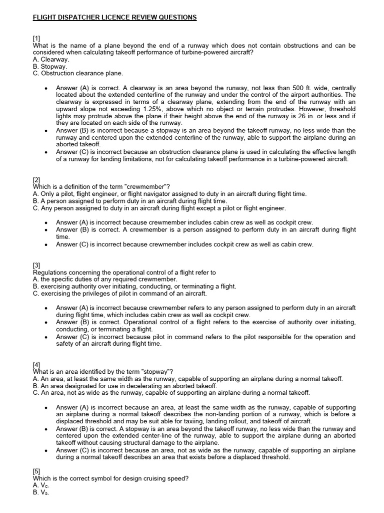 Flight Dispatcher Licence Review Questions | PDF | Instrument Flight ...