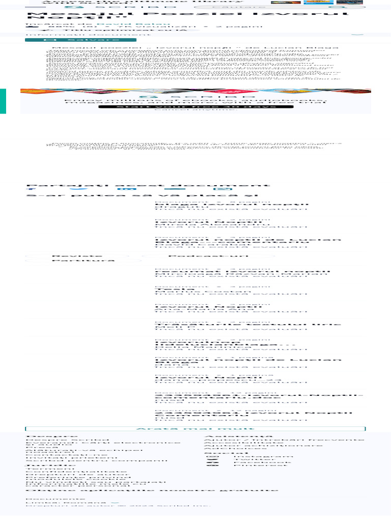 Mesajul Poeziei Izvorul Nopții PDF | PDF