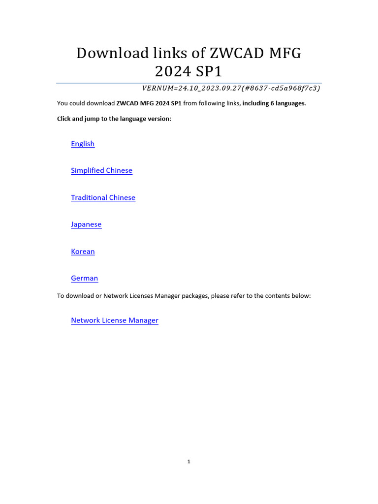Links of ZWCAD MFG 2024 SP1 | PDF | Computing Platforms | System Software