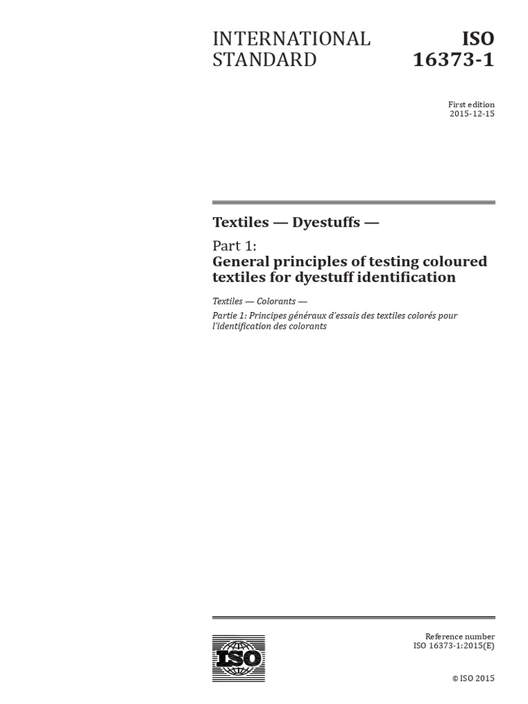 Iso 16373-1-2015 | PDF | Dye | Physical Sciences