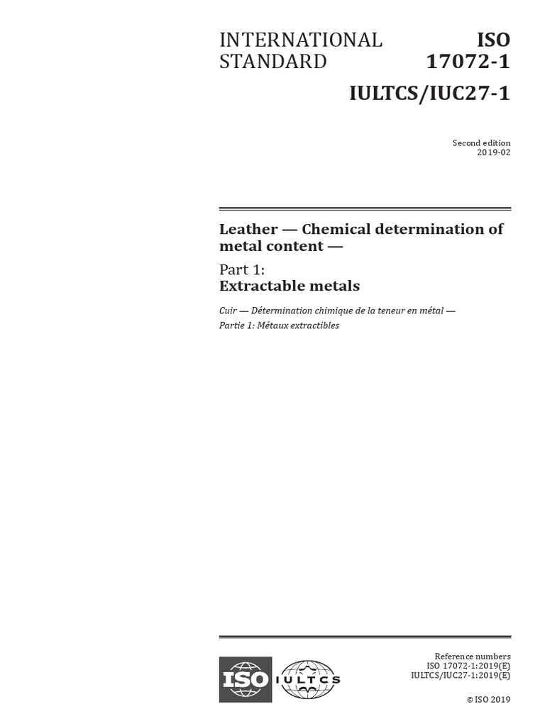 Iso 17072-1-2019 | PDF | Atomic Absorption Spectroscopy | International ...