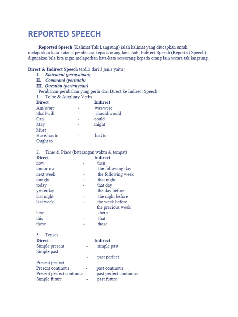 Direct and Indirect Speech | PDF | Language Families | Linguistics
