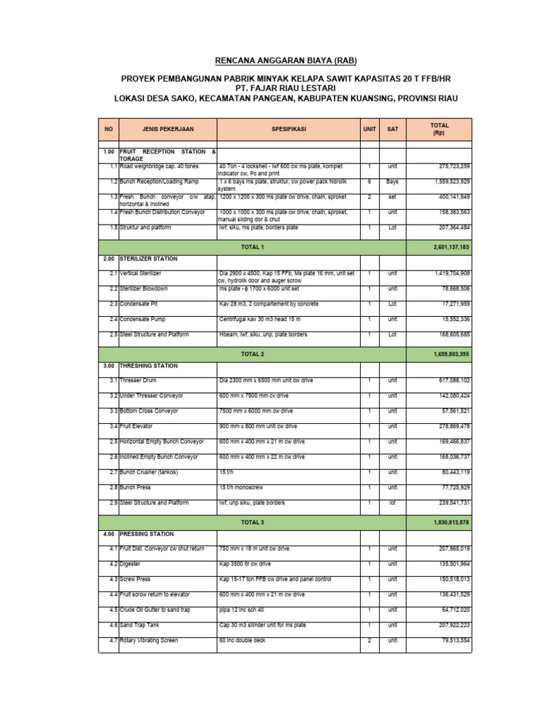Rab Pt. FRL Kap. 20 T (Versi - 1) | PDF | Pump | Boiler