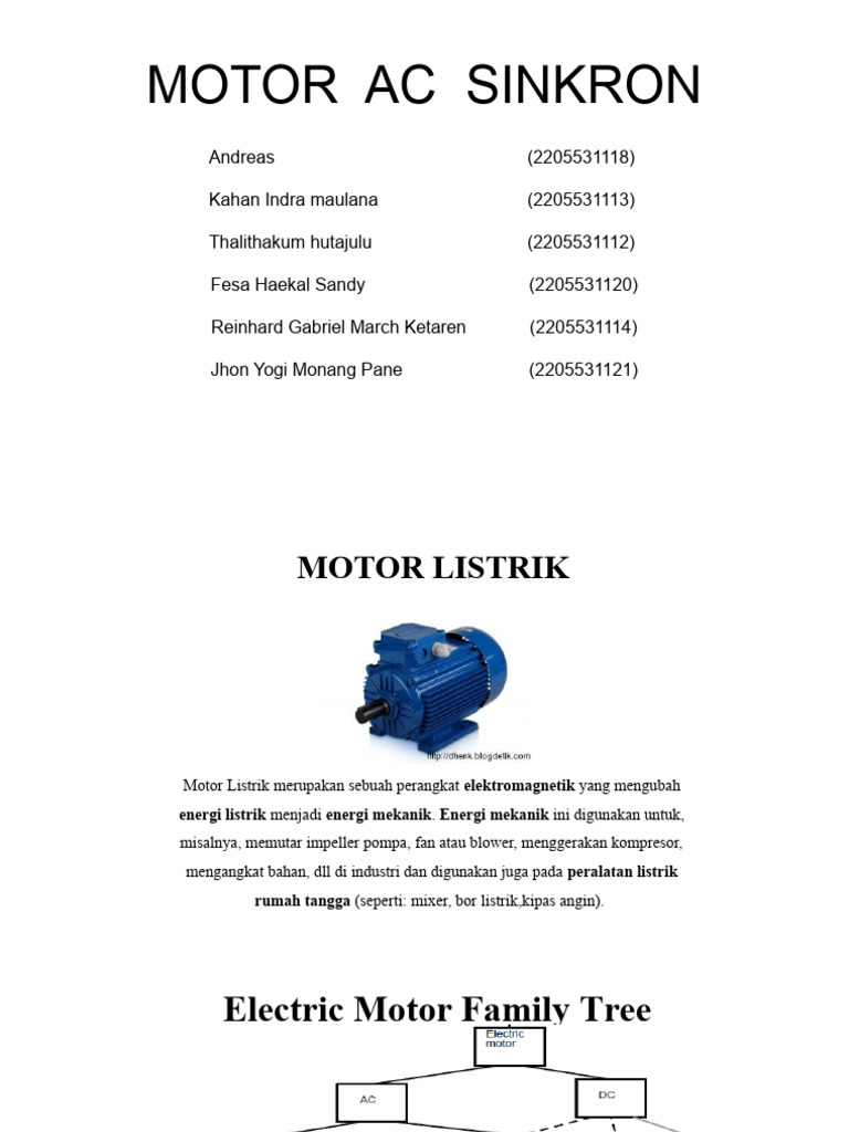 Motor Ac Sinkron | PDF
