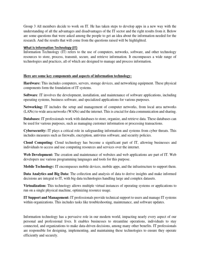 What Are The Benefits of Information Technology | PDF | Computer Security | Security