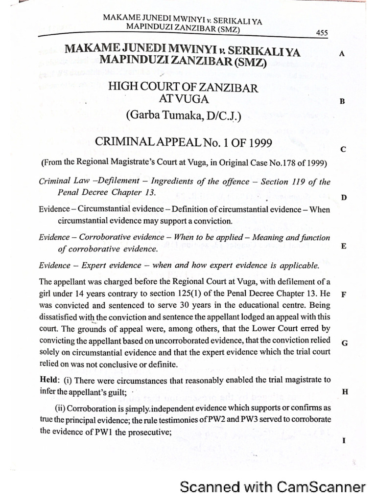 Makame Junedi Mwinyi v. SMZ (2000) TLR 4 | PDF