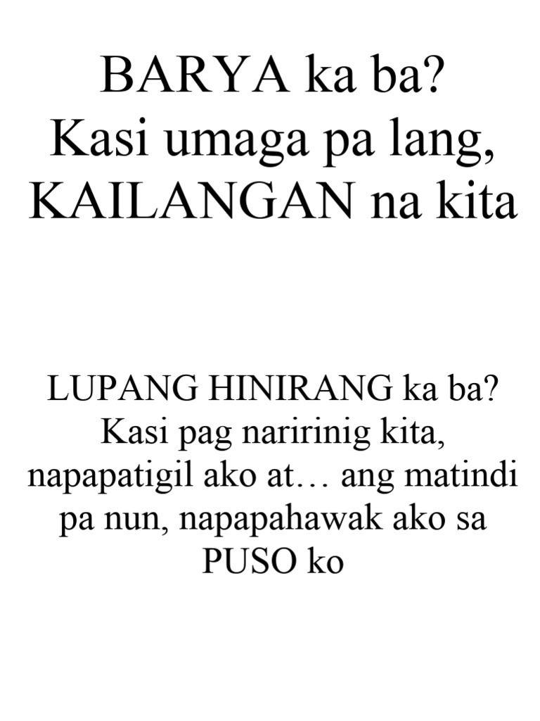 Hugot Lines For Candidates | PDF