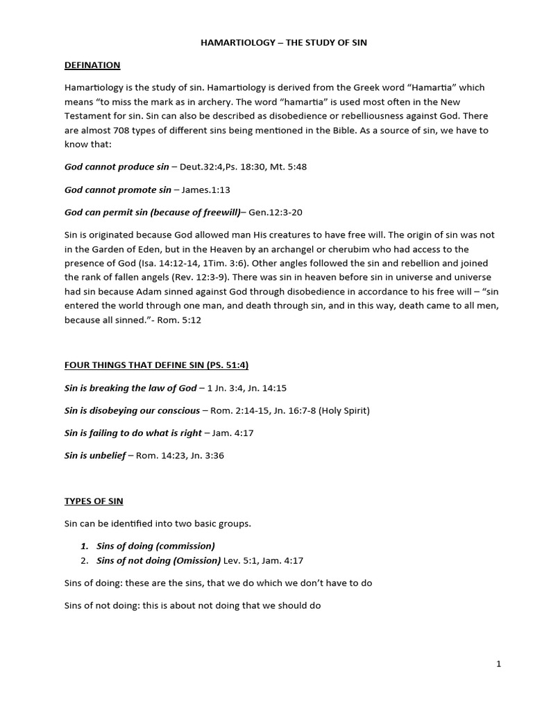 HAMARTIOLOGY | PDF | Sin | Jesus