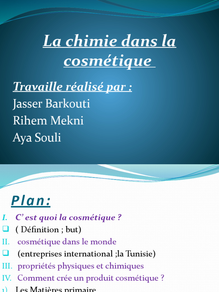 La Chimie Dans La Cosmétique | PDF | Cosmétique | Substances chimiques