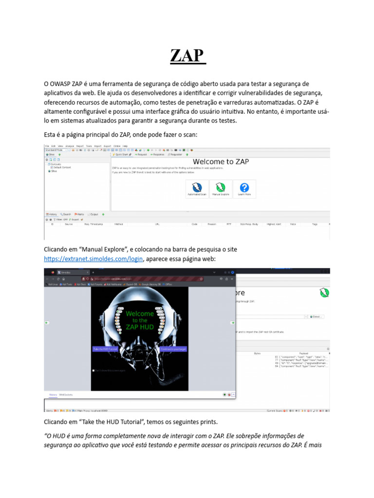 ZAP | PDF | Script Java | Vulnerabilidade (informática)