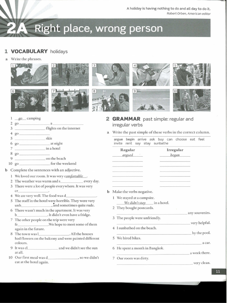 EF WORKBOOK Pre - Int Unit 2 - Past Simple | PDF | Grammar | Linguistic Morphology