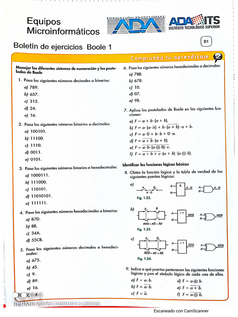 Ejemplos Ejercicios de Algebra de Boole | PDF