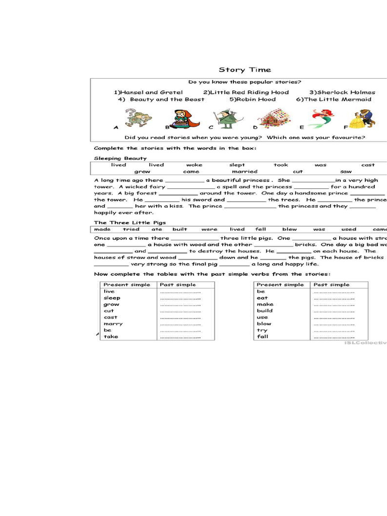 Cloze Passage (Short Stories) | PDF