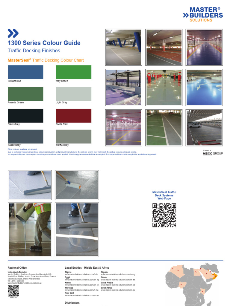 Masterseal Traffic 1300 Series Colour Chart | PDF | Arab World | United ...