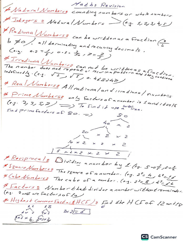 Maths Revision | PDF
