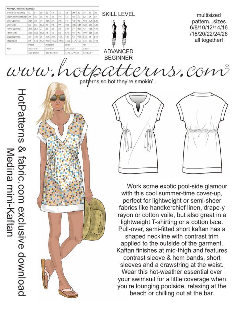 Free Medina Mini-Kaftan Pattern Download | PDF | Seam (Sewing) | Clothing