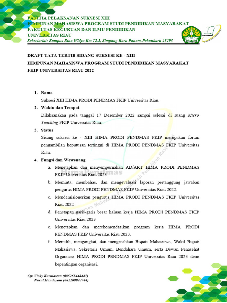 2 Draft Tata Tertib Sidang Suksesi Xiii Terbaru | PDF