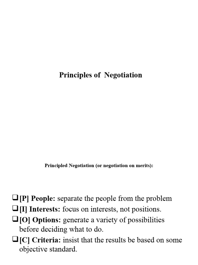 Principles of Effective Negotiation | PDF | Negotiation | Communication