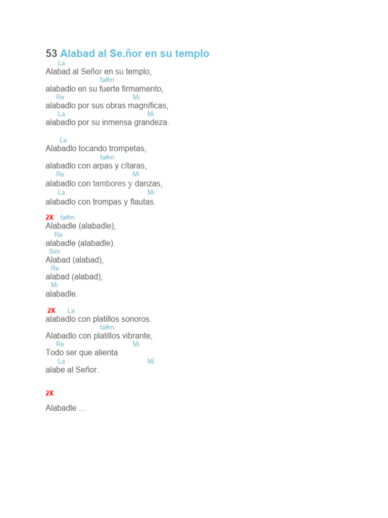 253 Alabad Al Señor en Su Templo | PDF