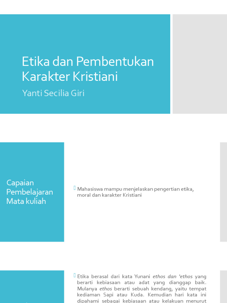 Etika dan Karakter dalam Kristen | PDF