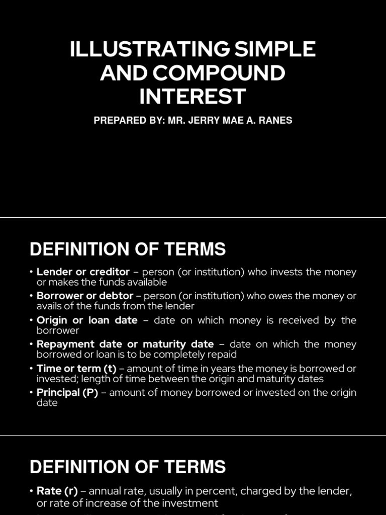 Illustrating Simple and Compound Interest | PDF | Interest | Debt