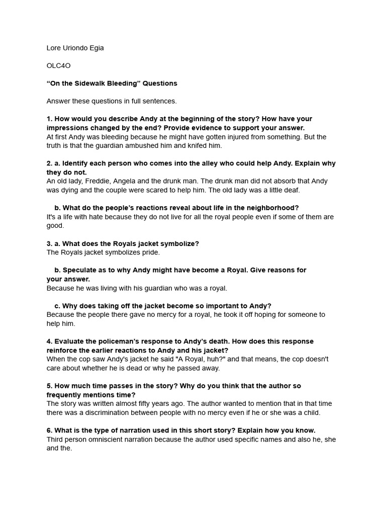 On The Sidewalk Bleeding | PDF | General Fiction