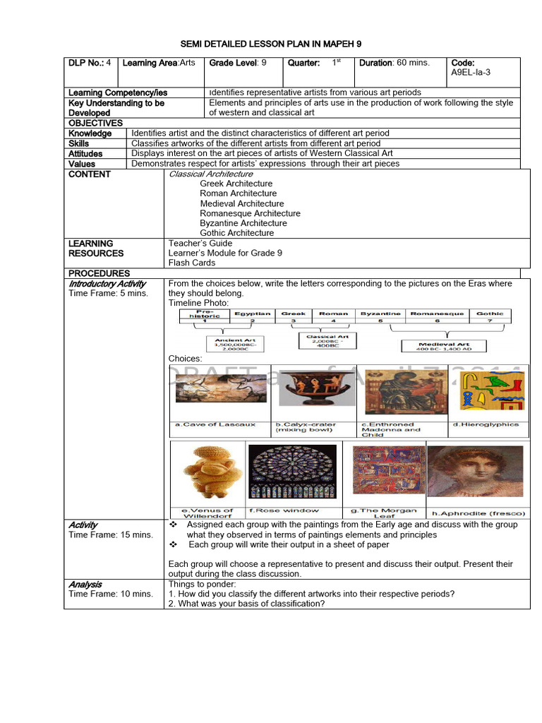 ARTS9 Q1 L4 MELCs | PDF | Architectural Design | Architecture
