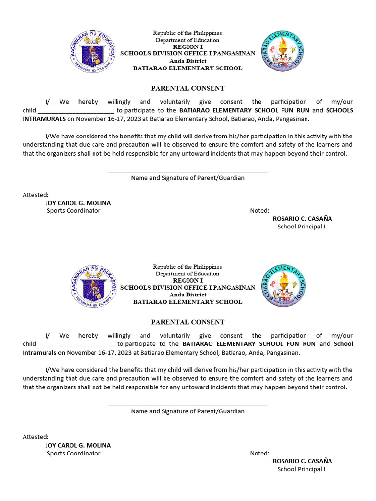 Fun Run Consent | PDF | Social Institutions | Childhood