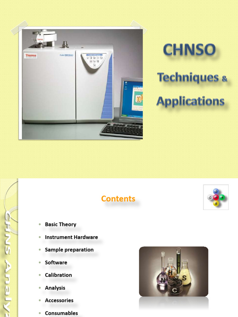 CHNSO Analyzer Tech and Applications | PDF | Gas Chromatography | Chemistry