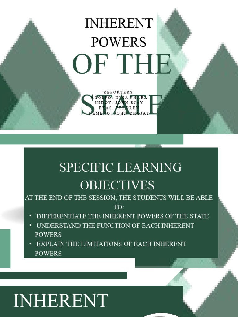Inherent Powers of The State | PDF | Eminent Domain | Taxes