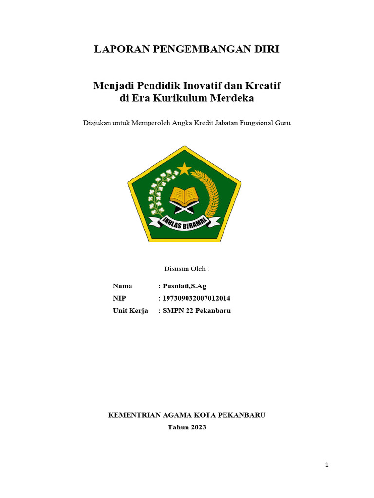 Laporan Pengembangan Diri | PDF