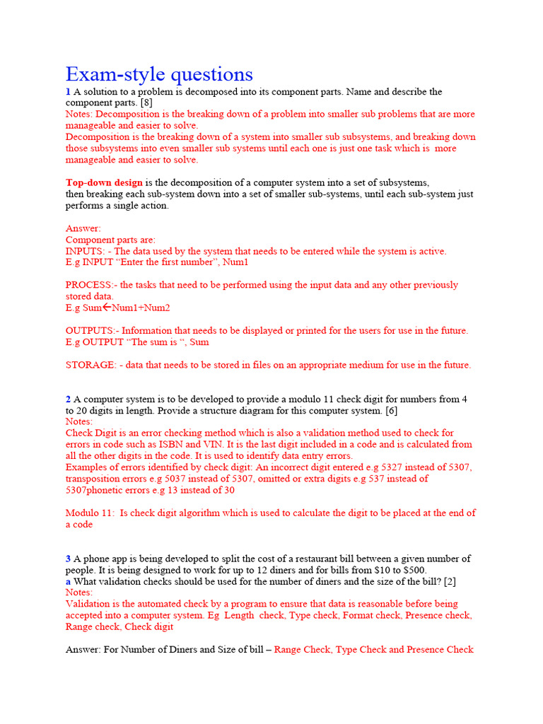 EOC Questions and Ans Chapter 7 PDF | PDF | Password | Algorithms