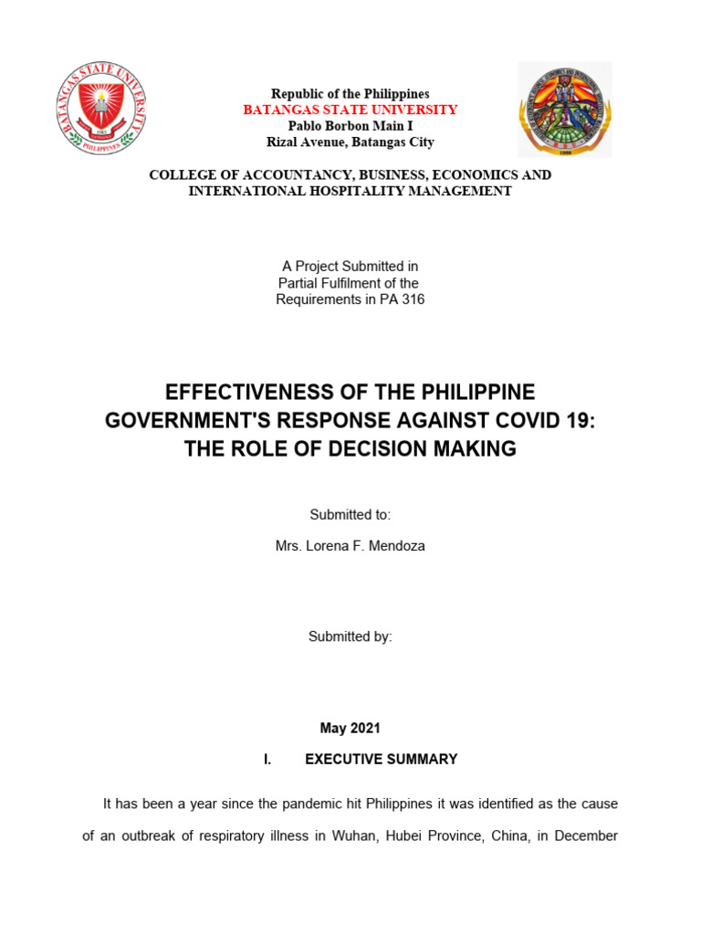 Philippine Government COVID-19 Response Analysis | PDF | Science | Pandemic