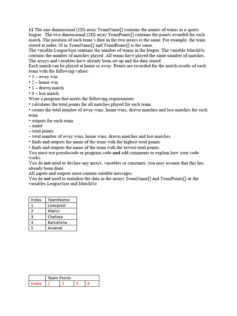 Teams - 15 Marks Que | PDF | Computer Data | Algorithms And Data Structures